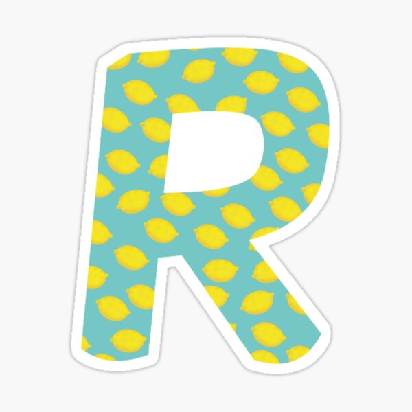 "Lemon Summer Monogram Alphabet Letter R - Initial" Sticker for Sale by ...