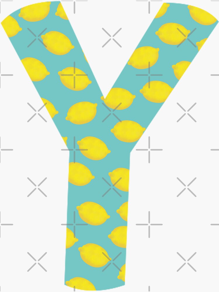 "Lemon Summer Monogram Alphabet Letter Y - Initial" Sticker by karen ...