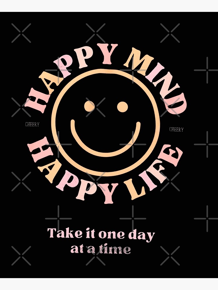"Happy Mind Happy Life Aesthetic Style" Poster for Sale by friendnet ...