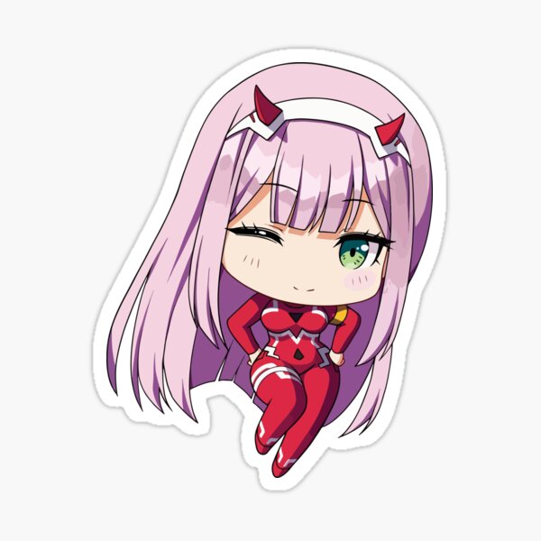 "Zero Two Chibi Darling In The Franxx" Sticker by WeebooTr4sh | Redbubble
