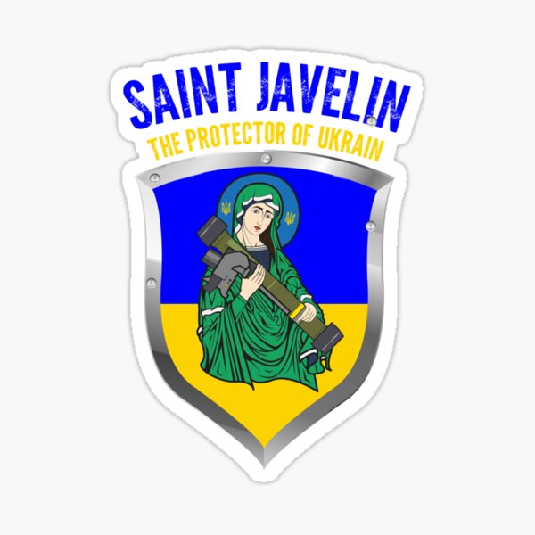 "SAINT JAVELIN Fitted " Sticker for Sale by FunnnyPalmTees | Redbubble