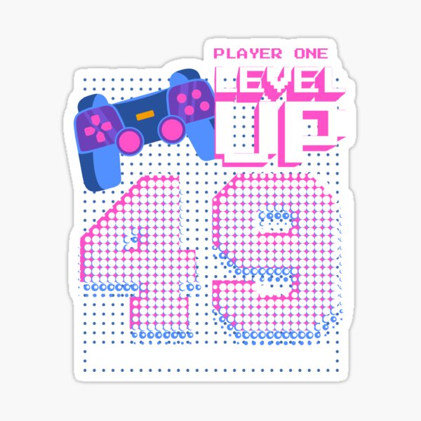 "Player One Level Up 49" Sticker by patternprint1 | Redbubble