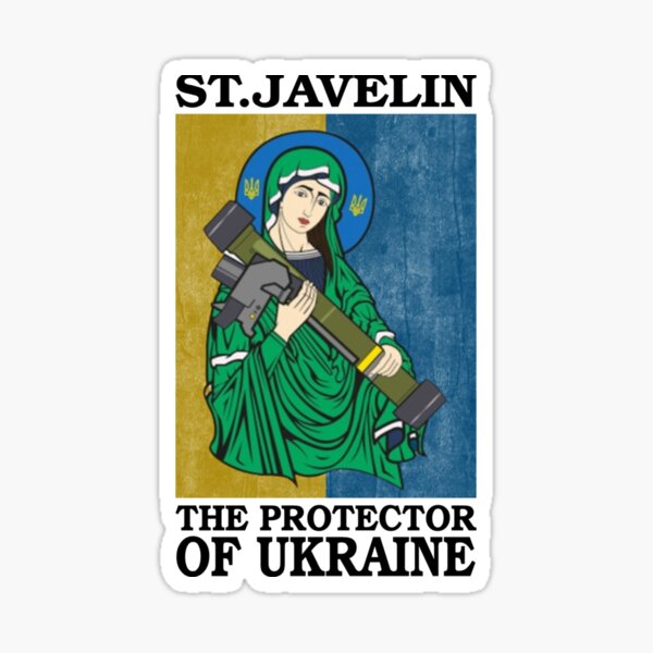 "Saint Javelin Protector of Ukraine" Sticker for Sale by FunnnyPalmTees ...