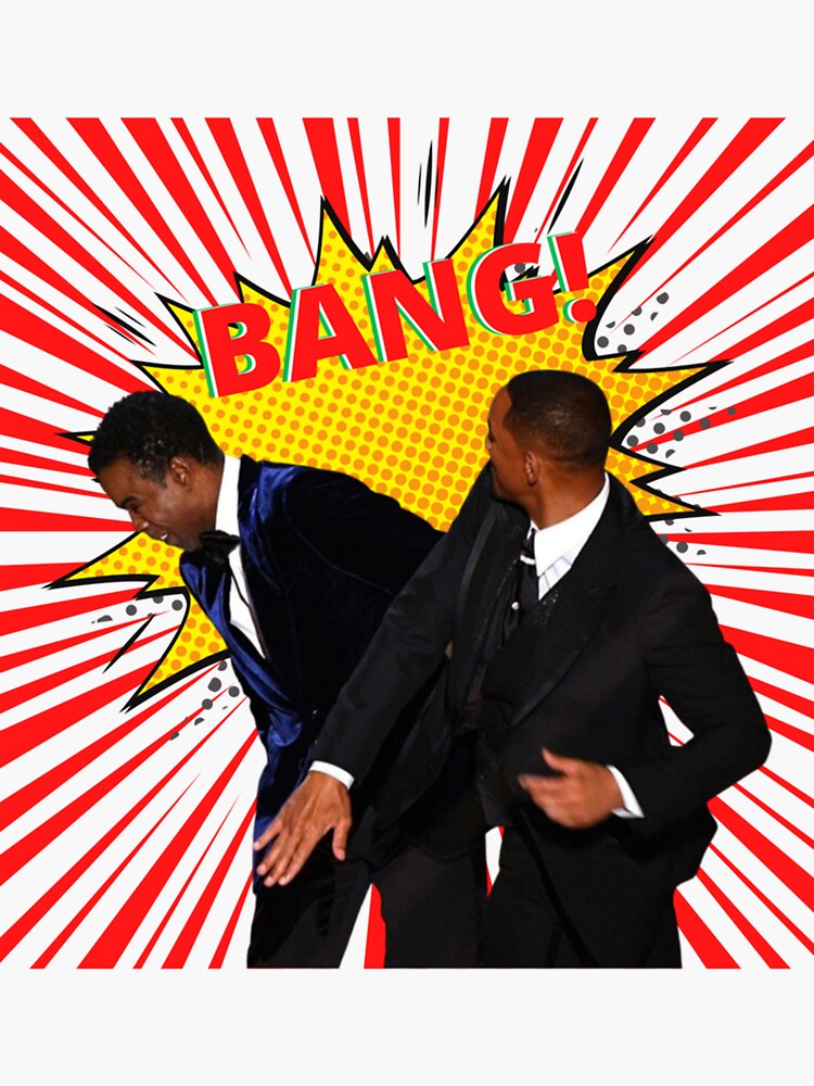 "Will Smith Chris Rock Slap Oscars" Sticker by GunnElli | Redbubble