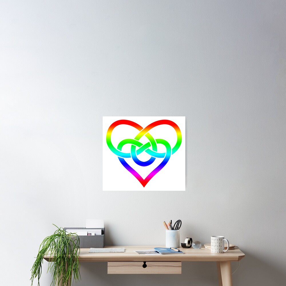 "Polyamory Infinity Heart Rainbow Colors Infinite Love LGBTQIA" Poster ...
