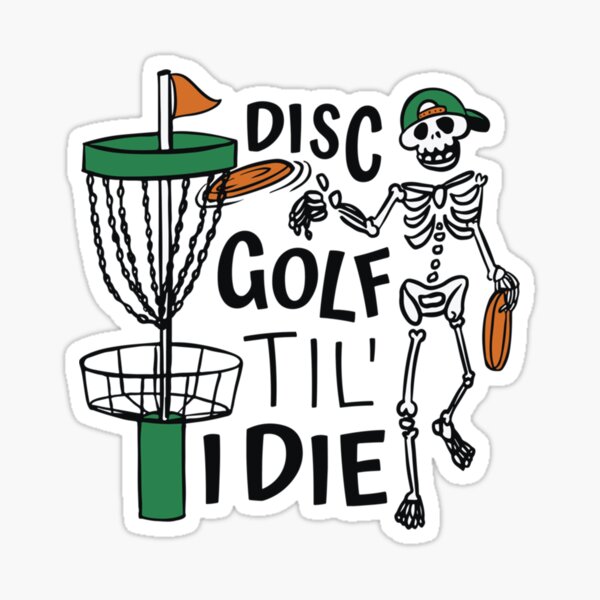 "Disc golf skeleton cartoon " Sticker for Sale by PhoxyDesigns | Redbubble