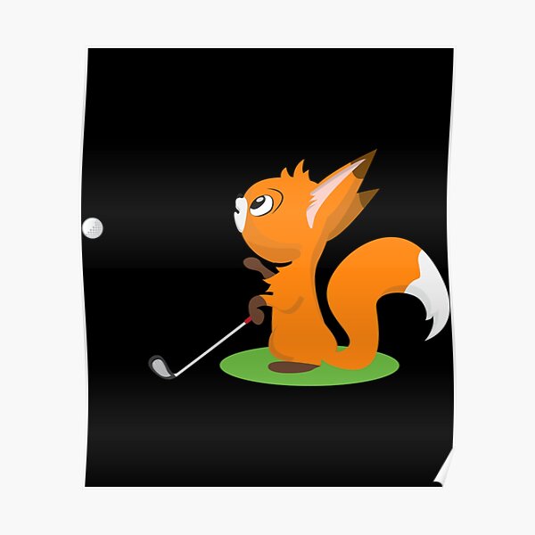 "Golfing Papa Fox Golfer Animal By Double Albatross " Poster for Sale ...