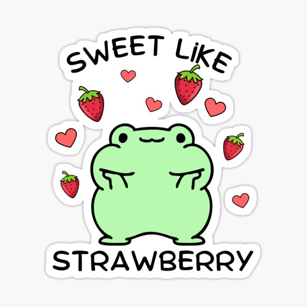 "Frog Aesthetic Funny Frog Pun Cottagecore Cottage Core Strawberry Frog ...