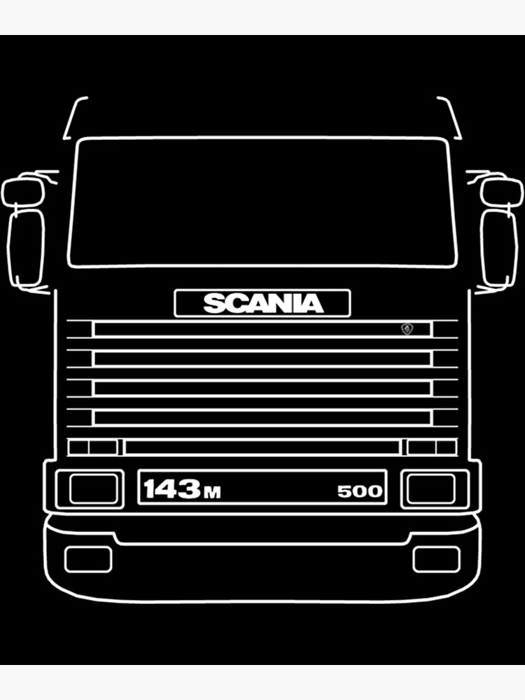 Póster «Gráfico de contorno de camión clásico Scania Serie 3 (blanco ...