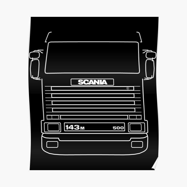 "Scania 3 Series classic truck outline graphic (white) Classic ...