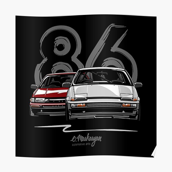 "ae86 hachi roku" Poster for Sale by nomarceo | Redbubble