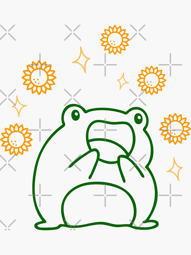 "Frog Aesthetic Cottagecore Cottage Core Kawaii Frog Sunflower ...