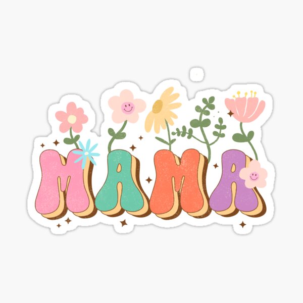 " Mama - Cute Retro Vintage Mama" Sticker by Abdelkarim1 | Redbubble