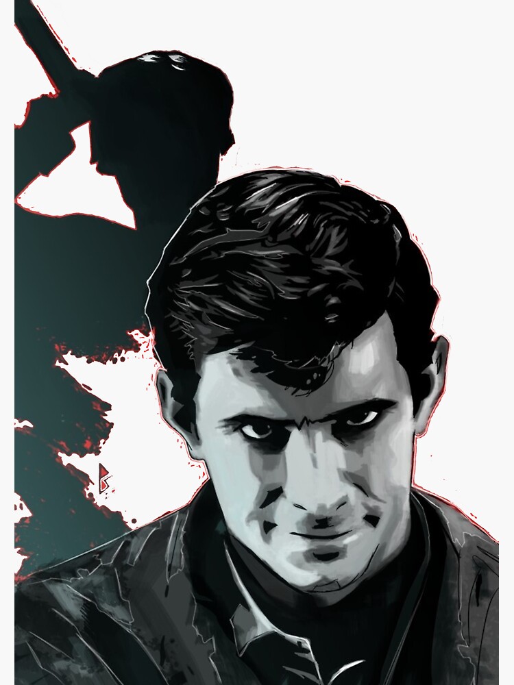 "Psycho_ Horror Scariest Movie " Sticker by daringli56 | Redbubble