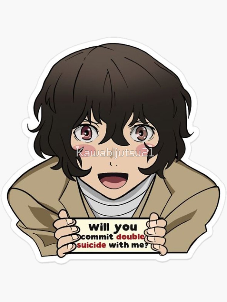 "Dazai osamu funny" Sticker for Sale by Kawabijutsu21 | Redbubble