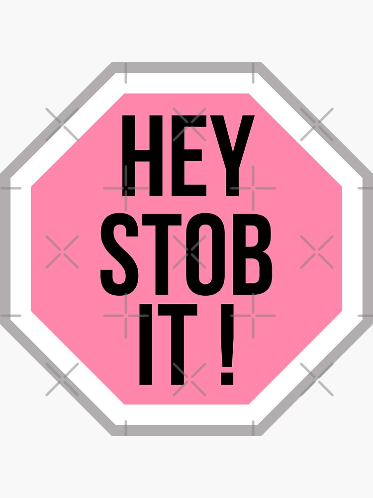 "Hey Stob It! BTS Jin Stop Sign Sticker Mic Pink " Sticker by ...