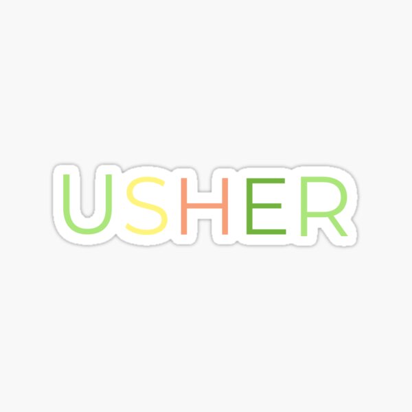 "Usher" Sticker by Augustine98 | Redbubble