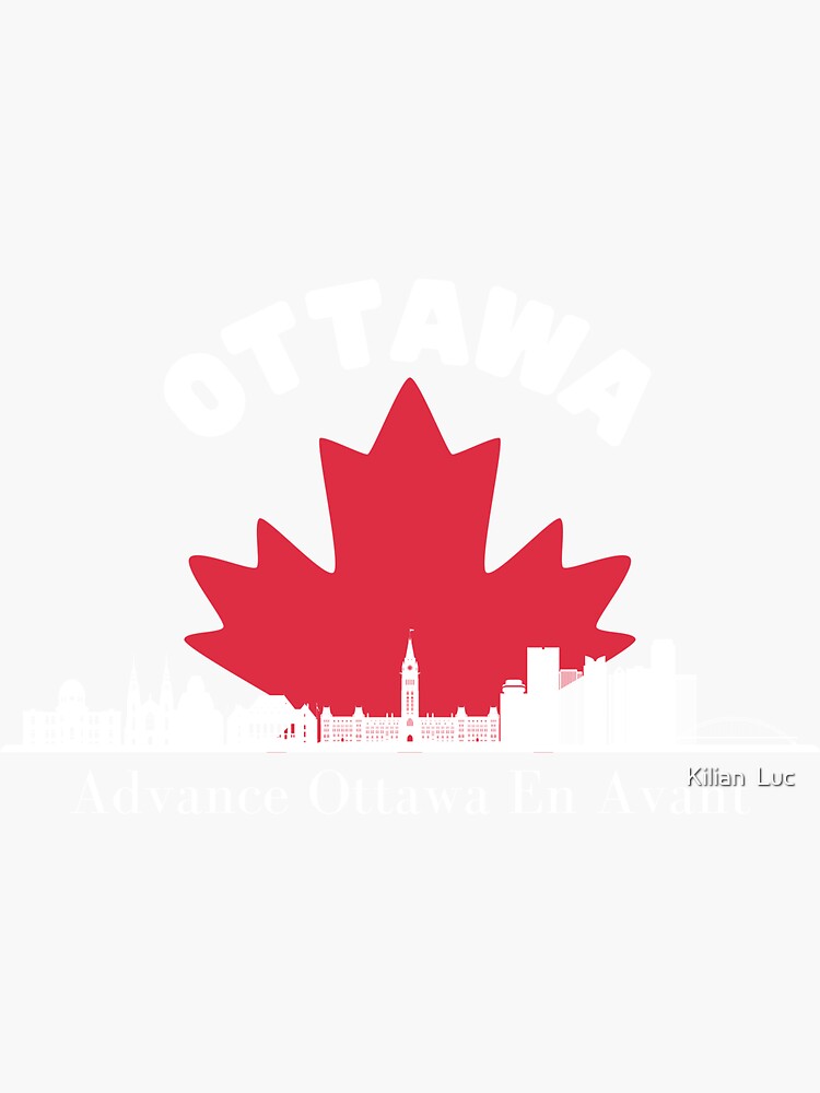 "Ottawa, Canada | Ottawa, Canada with maple leaf & skyline" Sticker by ...