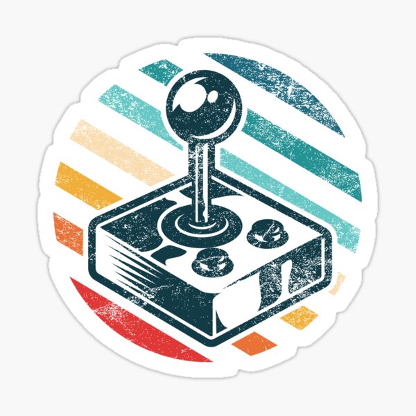 "Retro gaming joystick" Sticker for Sale by Kingkin | Redbubble