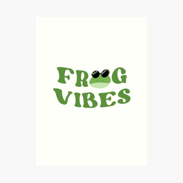 "Retro Frog Vibes Frog Aesthetic Cool Frog Retro Wave" Art Print for ...