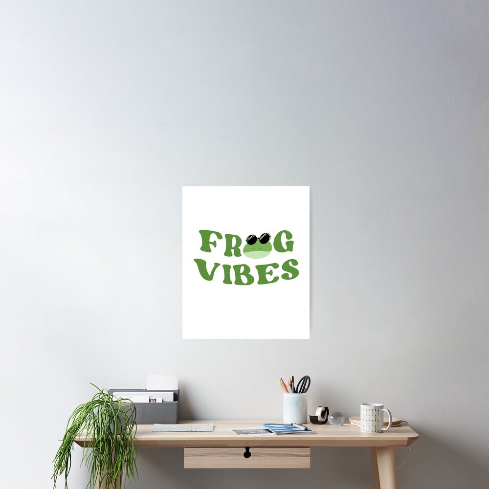 "Retro Frog Vibes Frog Aesthetic Cool Frog Retro Wave" Poster for Sale ...