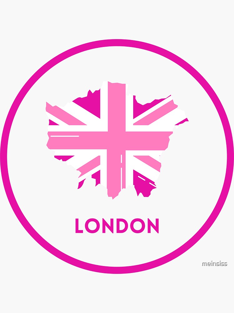 "Pink minimalist London British flag design" Sticker for Sale by ...