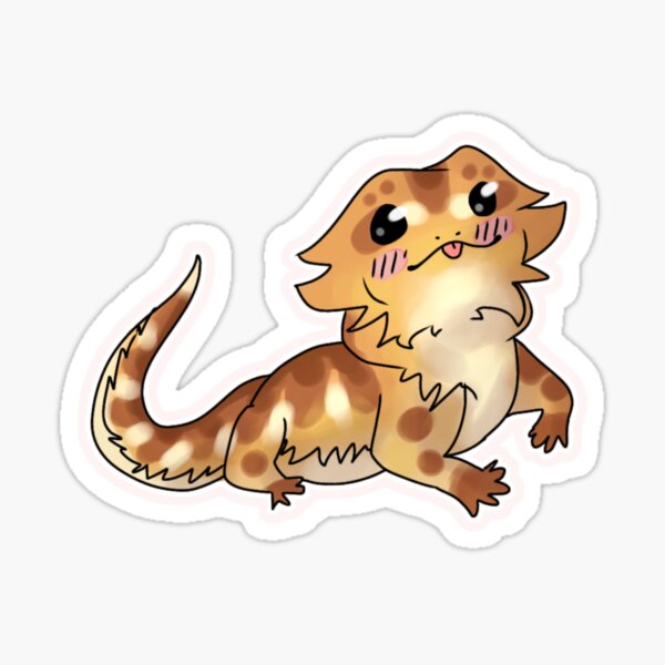 "Cute Bearded Dragon" Sticker for Sale by GokottaOfficial | Redbubble
