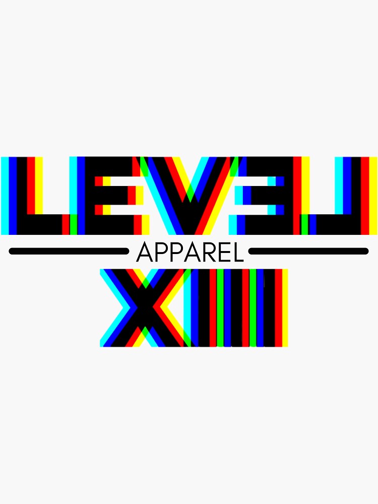 "Level 13 Apparel 3D Logo" Sticker by Armardy | Redbubble