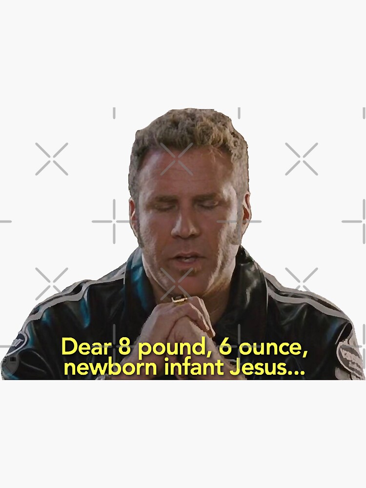 "For Men Women Baby Jesus Prayer Talladega Nights Retro Vintage ...