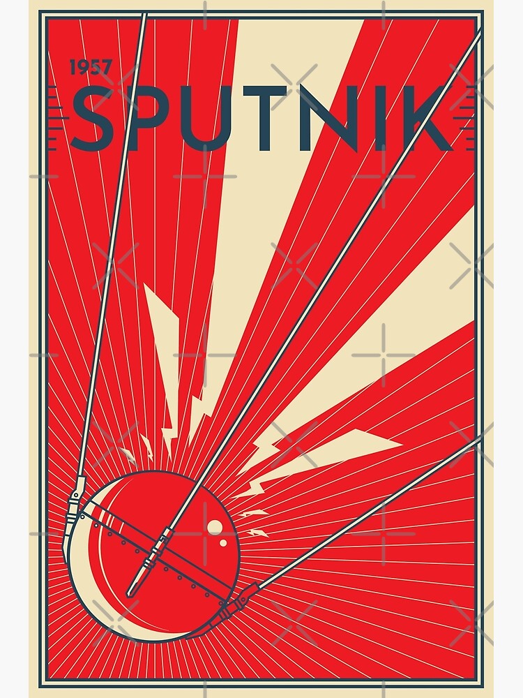 "Sputnik 1957. Comic retro poster" Poster by BGALAXY | Redbubble