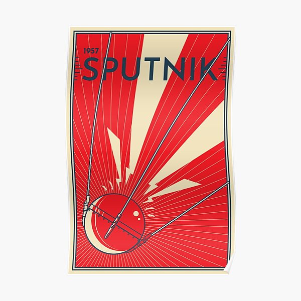 "Sputnik 1957. Comic retro poster" Poster by BGALAXY | Redbubble