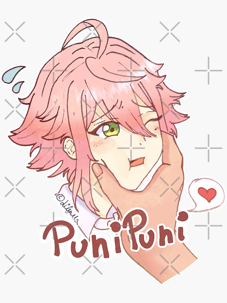 "Funny Boy And Girl Punipuni Lover Gifts Anime" Sticker by ...
