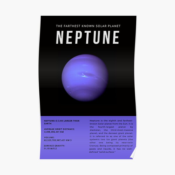 "Neptune Planet Solar System!" Poster for Sale by carrotsnlimes | Redbubble