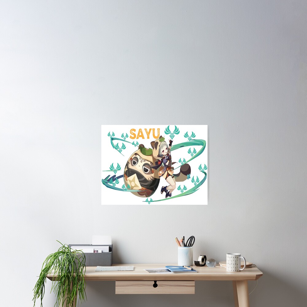 "genshin impact sayu" Poster for Sale by Xavia-blue | Redbubble