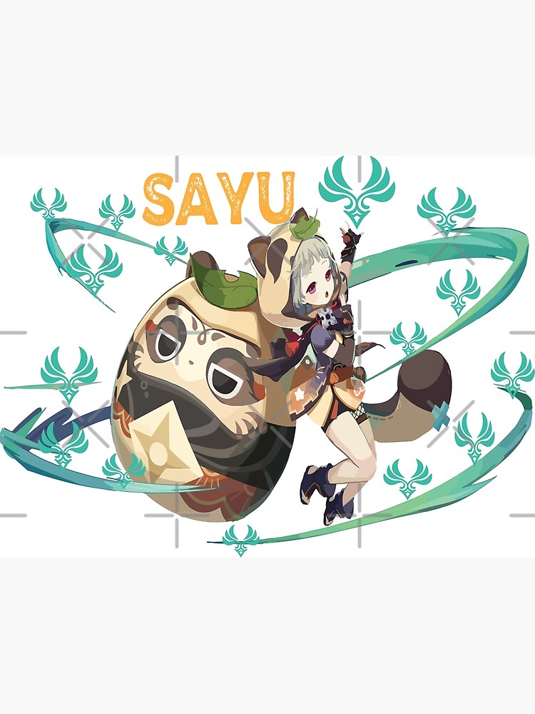 "genshin impact sayu" Poster for Sale by Xavia-blue | Redbubble