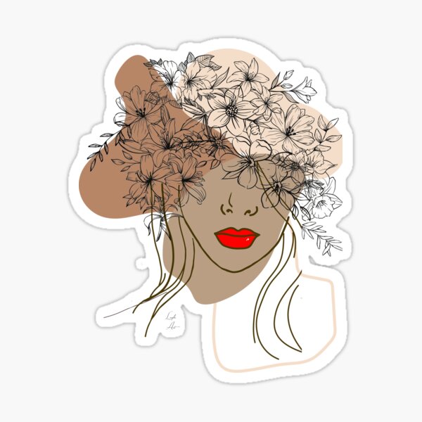 "Women abstract boho style" Sticker for Sale by Boumehraz | Redbubble