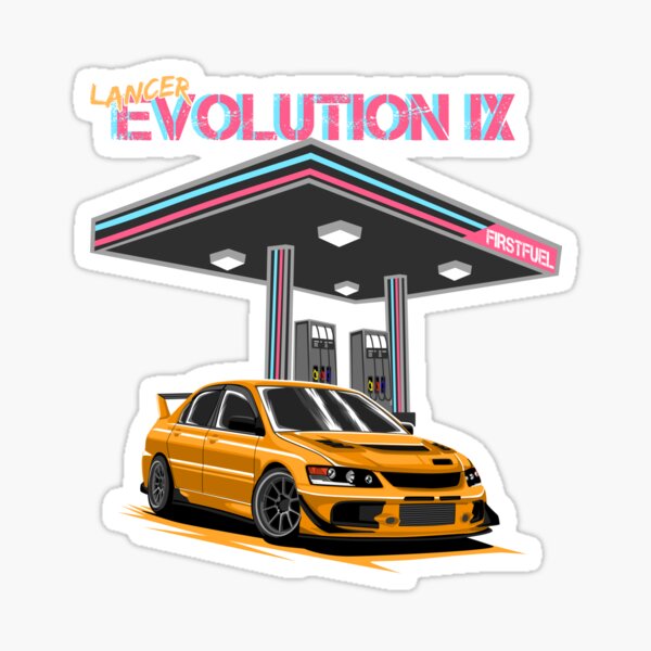 "Lancer Evolution IX " Sticker for Sale by Ryzdesain | Redbubble