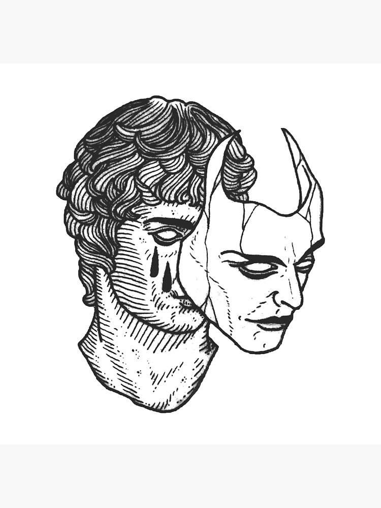 "Sad Greek Statue Tow Faces" Photographic Print for Sale by Artie-A ...