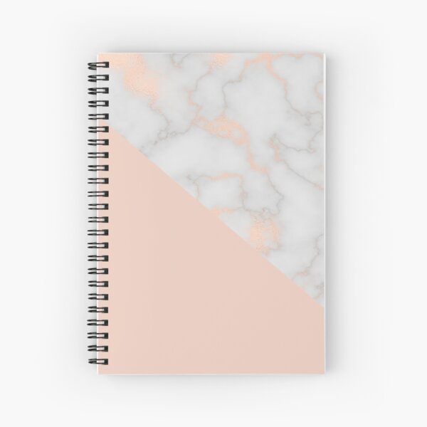 "Rose gold marble and soft blush pink" Spiral Notebook by marbleco ...