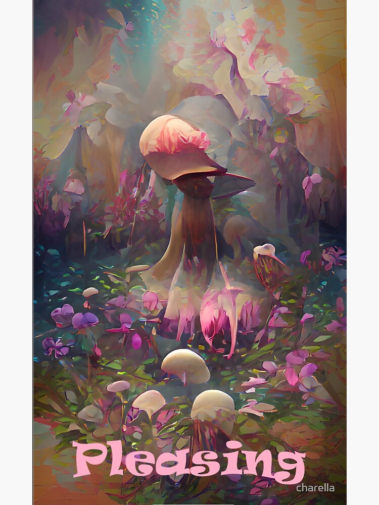 "pleasing shroom bloom - Art Made By AI" Sticker for Sale by charella ...