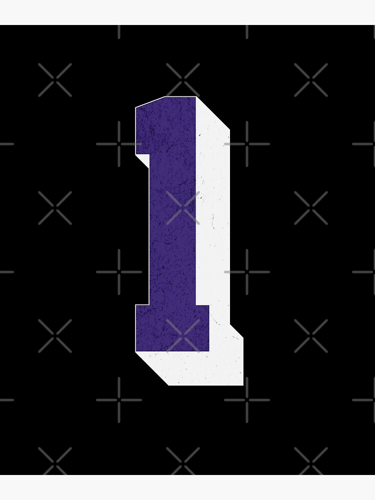 "Jersey Number 1 Purple on" Poster by jiromie | Redbubble