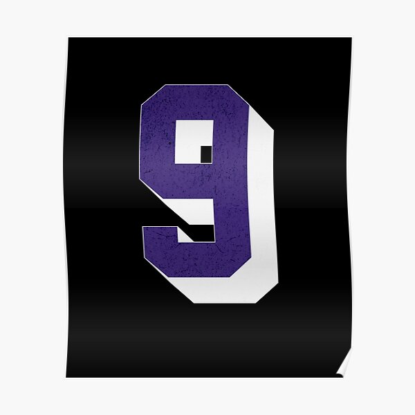 "Jersey Number 9 Purple on" Poster by jiromie | Redbubble