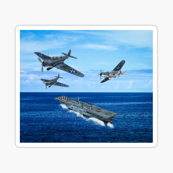 "World War 2 American Aircraft Carrier" Sticker by Blok45 | Redbubble
