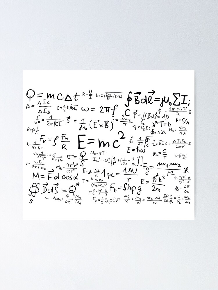 "Fundamental Physics Equations" Poster for Sale by NotUrAverageART ...