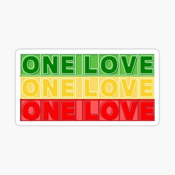 "ONE LOVE" Sticker by DiasporaDazed | Redbubble
