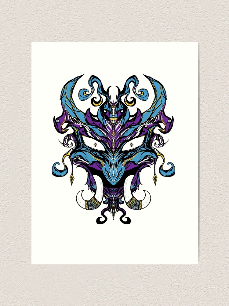 "Blue Japanese Demon Mask" Art Print for Sale by Espinosa30 | Redbubble