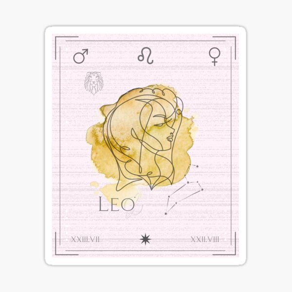 "Leo Zodiac Sign Pink" Sticker by NumiPuff | Redbubble