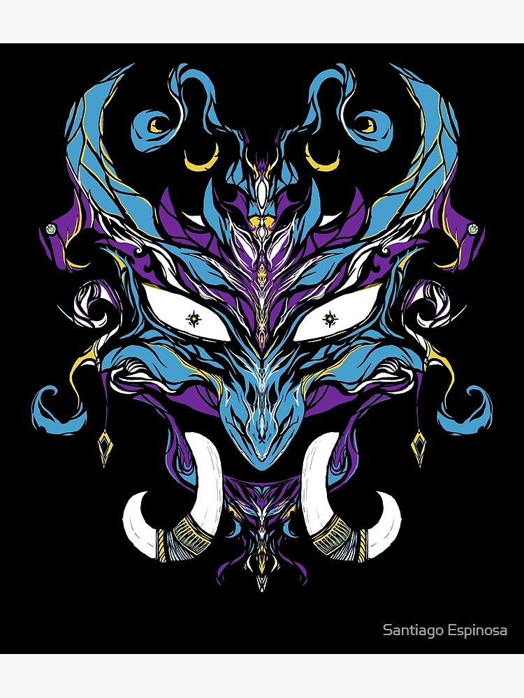 "Blue Japanese Demon Mask " Poster for Sale by Espinosa30 | Redbubble
