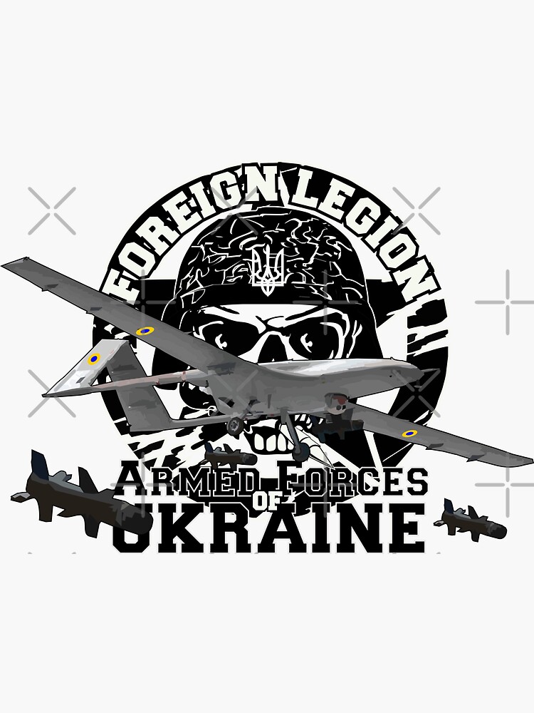 "BAYRATKAR TB2 Ukrainian Foregin Legion" Sticker by comancha | Redbubble