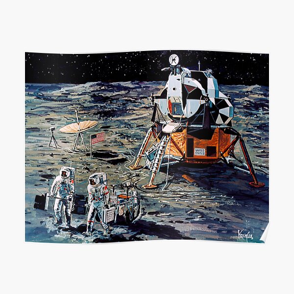"Apollo 14 crewmen on their first traverse of lunar surface" Poster for ...
